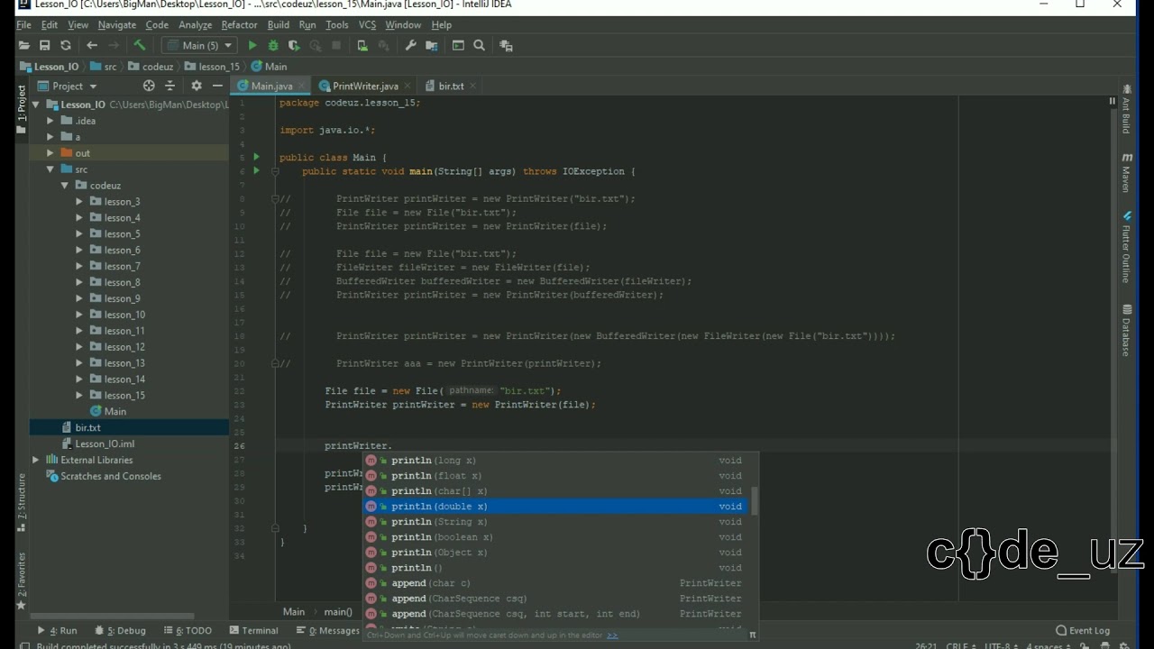 Java Io 15 Printwriter Youtube