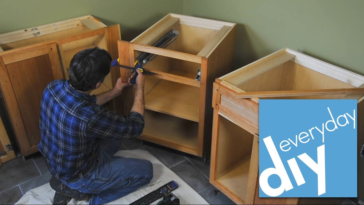 How To Install Kitchen Cabinets Buildipedia Diy Youtube