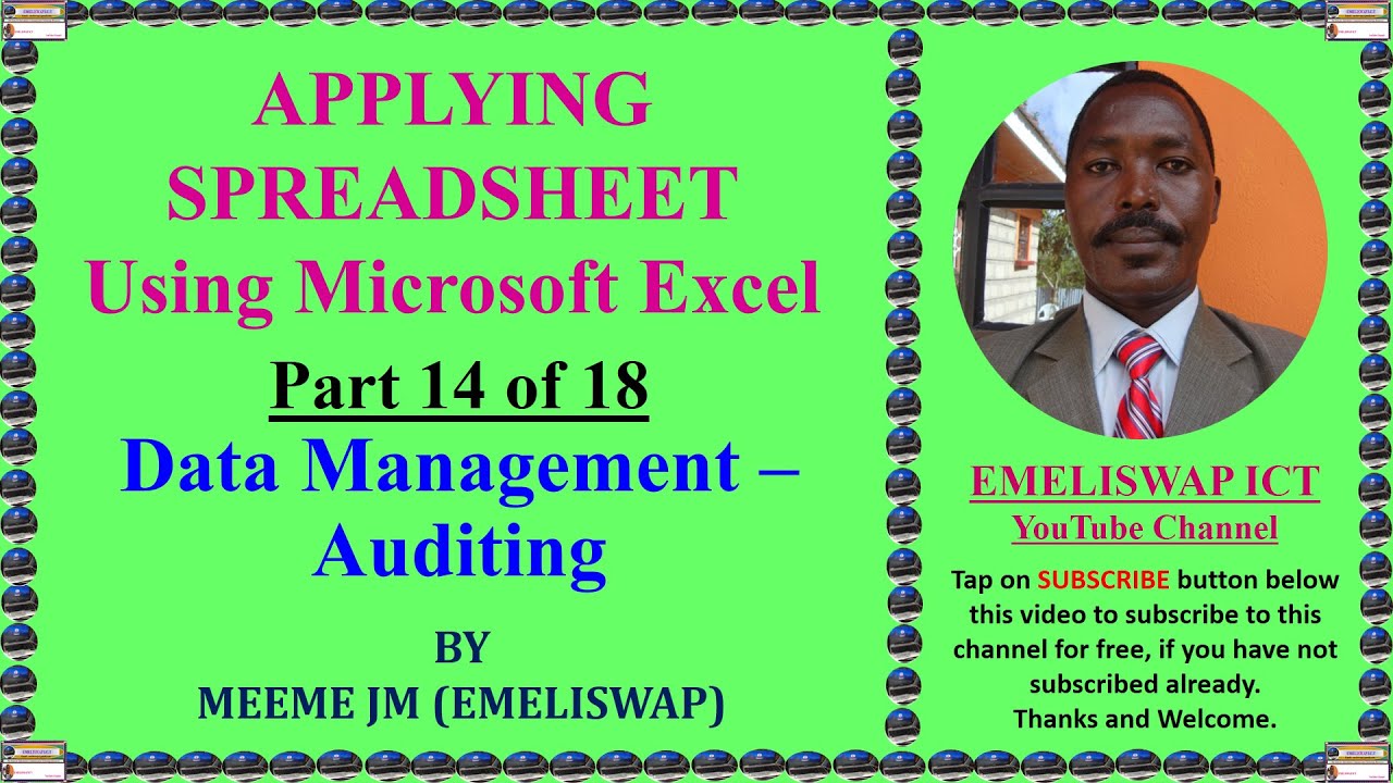 Auditing Worksheet Using Microsoft Excel Youtube