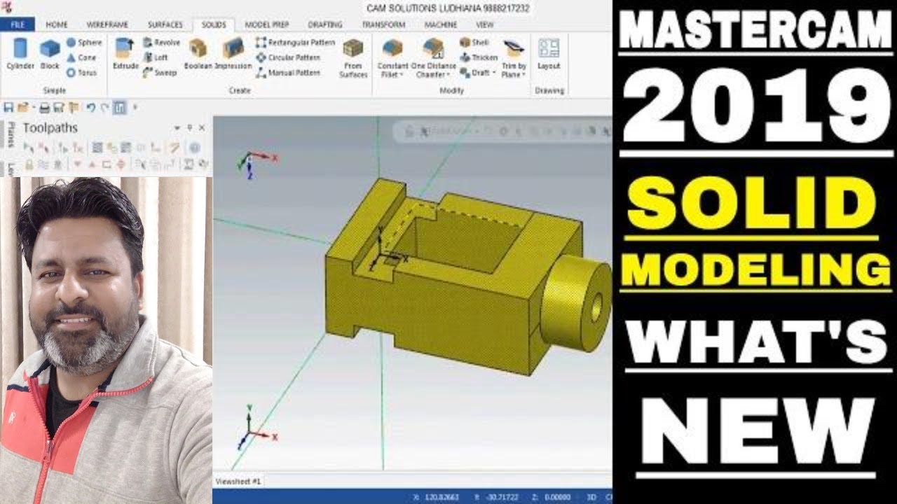 Mastercam 2019 Solid Modeling How To Create 3d Solid Model In