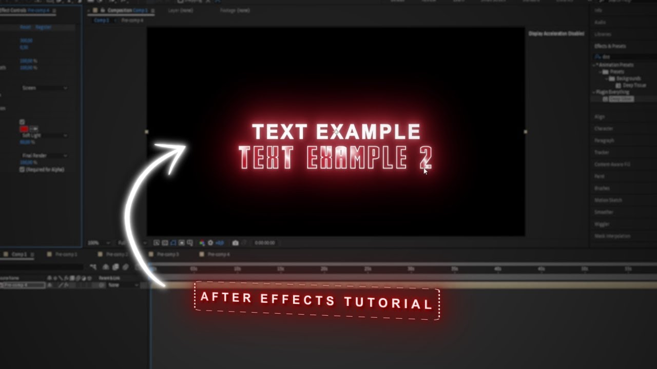 Viral Glow Text Effect I After Effects Tutorial Youtube