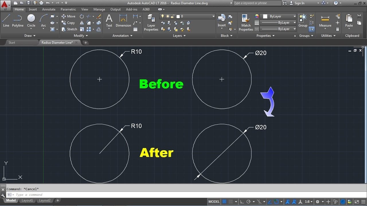 How To Dimension A Circle In Autocad