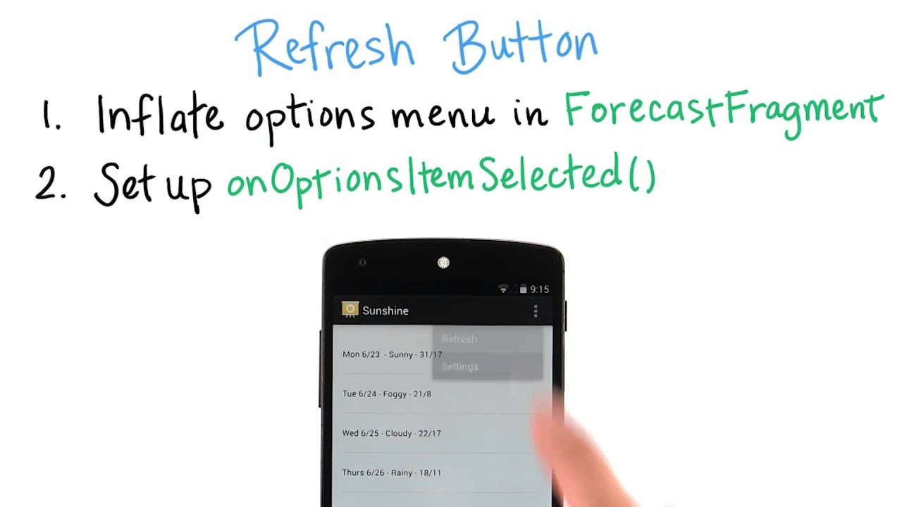 Refresh Button Behavior Developing Android Apps Youtube