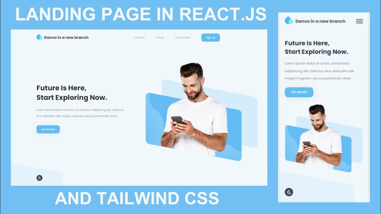 Build Responsive Landing Page Using React Js And Tailwind Css Landing