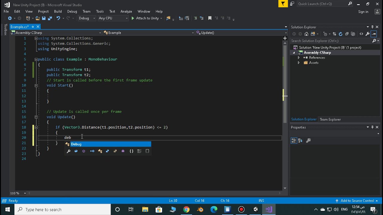 Unity Scripting Vector3 Distance Youtube