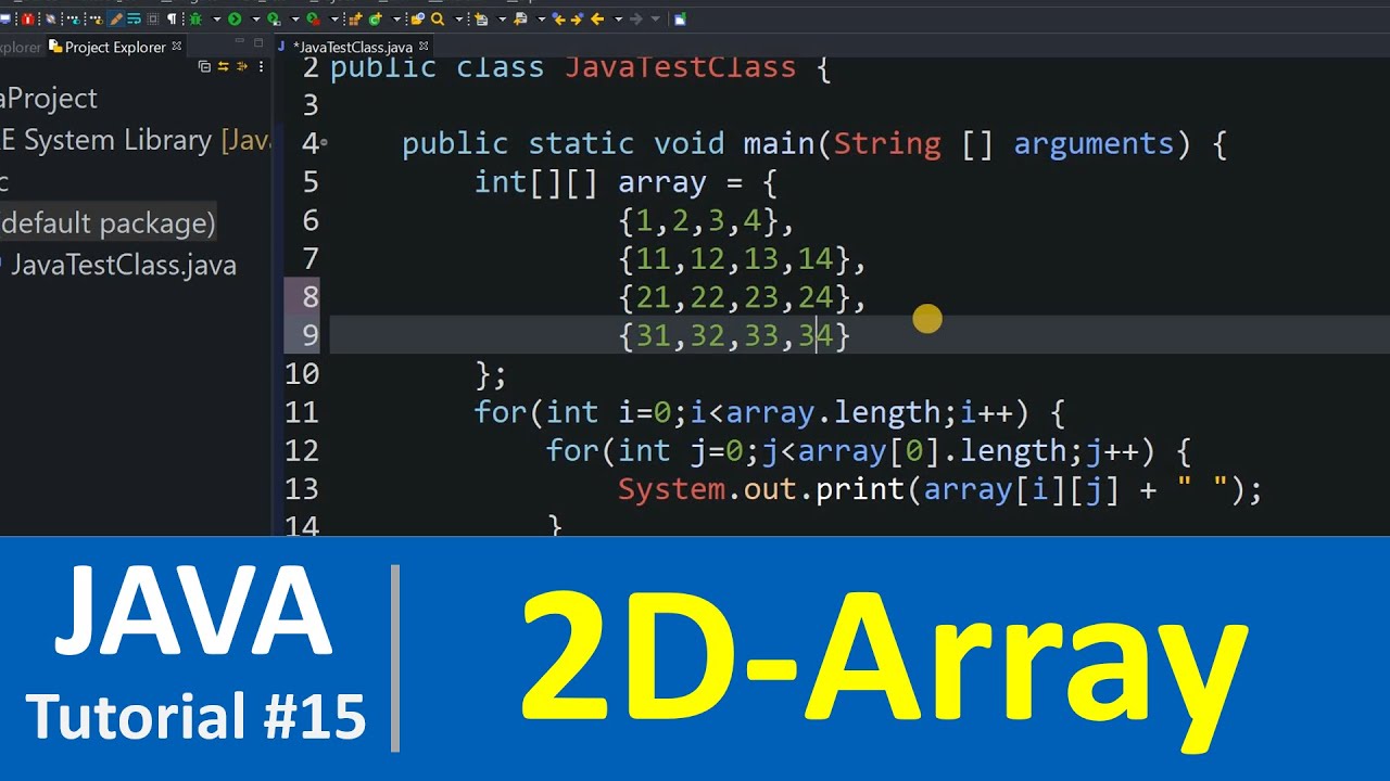 Java Tutorial 15 Multidimensional Arrays In Java Programming 2d