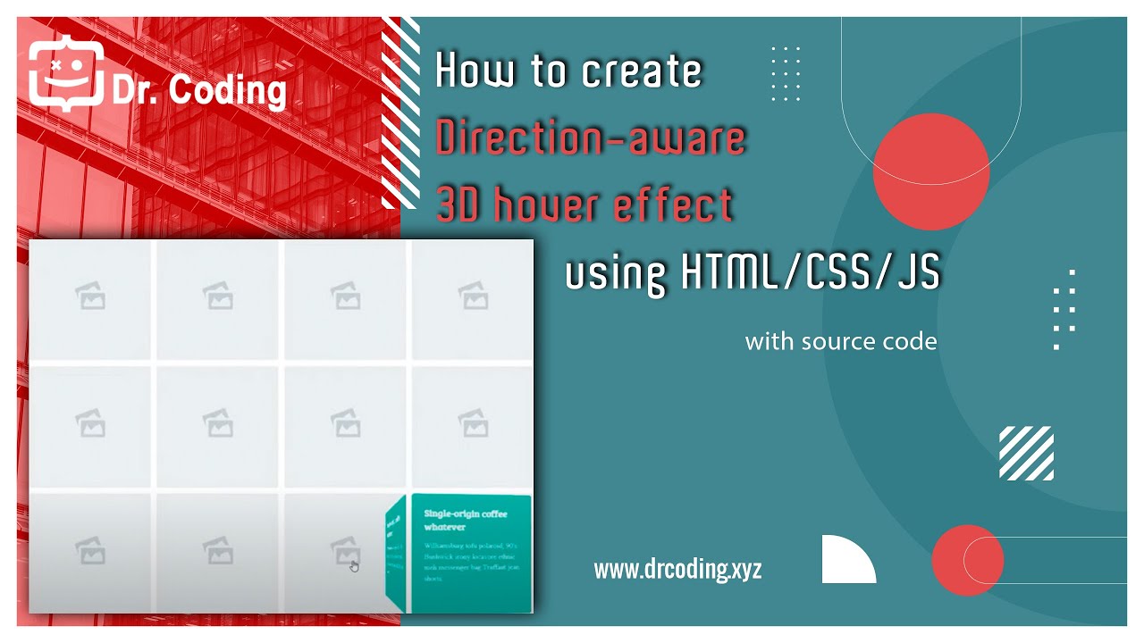 Direction Aware 3d Hover Effect Html Css Js Youtube