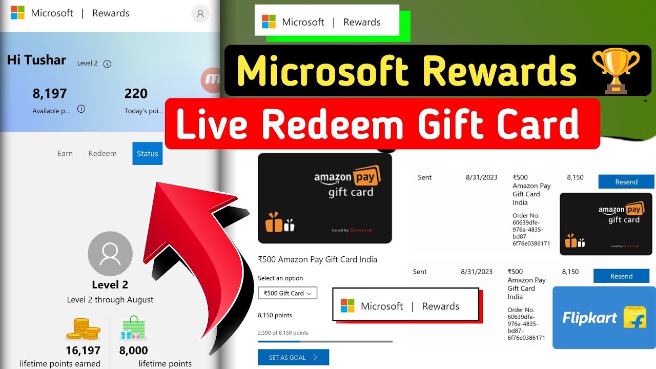 Microsoft Rewards 500rs Amazon Gift Card Redeem How To Redeem