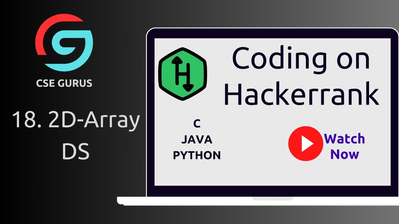 18 2d Array Ds Hackerrank Youtube