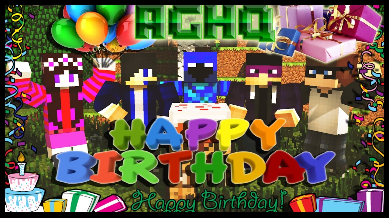 To Aghq Minecraft Animation Happy Birthday Greetings Youtube