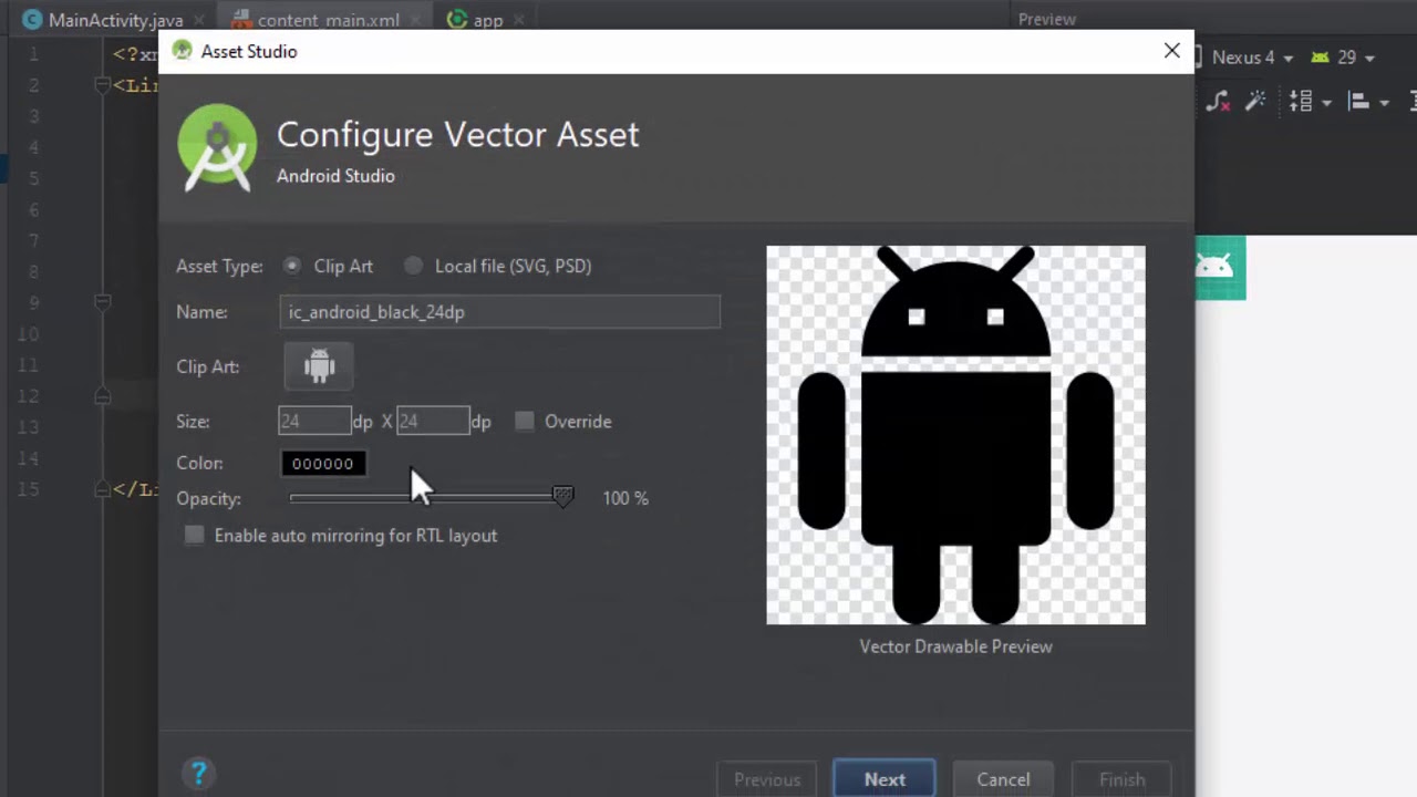 How To Use Built In Icons Of Android Studio Vector Asset Youtube