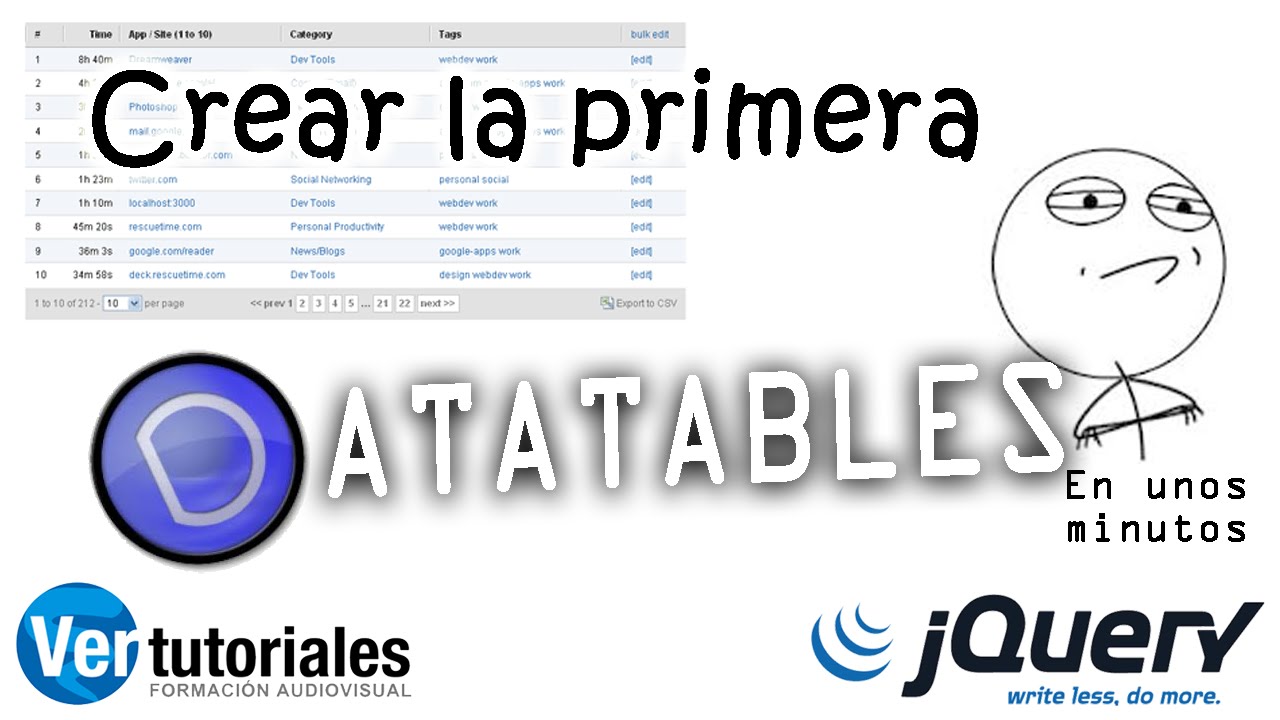 Crear Datatable Con Jquery Youtube
