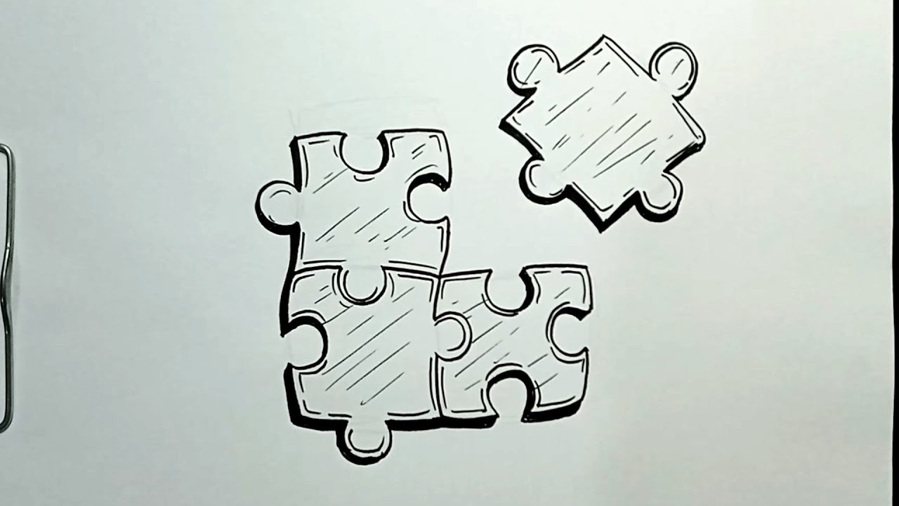 How To Draw Puzzle Pieces In Easy Steps Youtube
