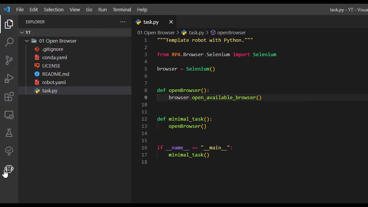 Robot Framework Robocorp Rpa Opening A Browser Python Quadexcel