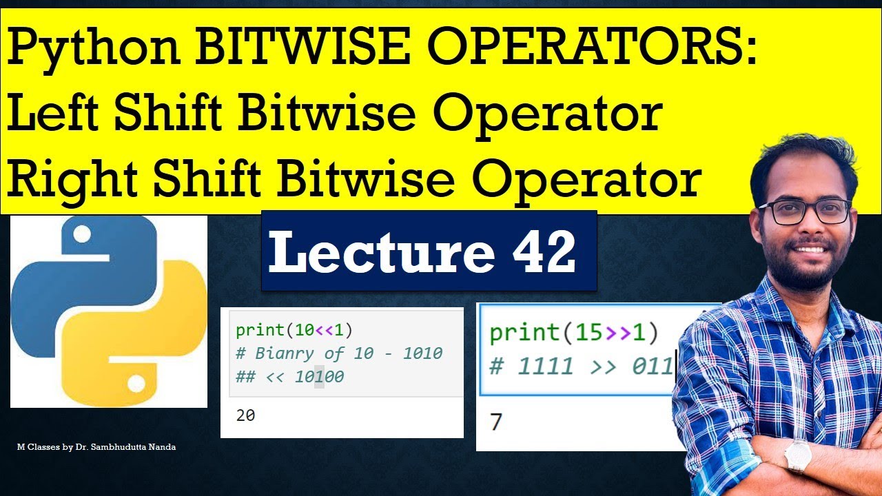 Python For Beginners Bitwise Operators Shift Operator Right