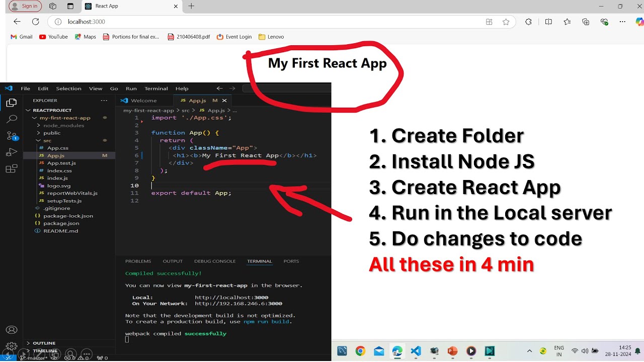 How To Create React App In Visual Studio Code And Run It For Beginners