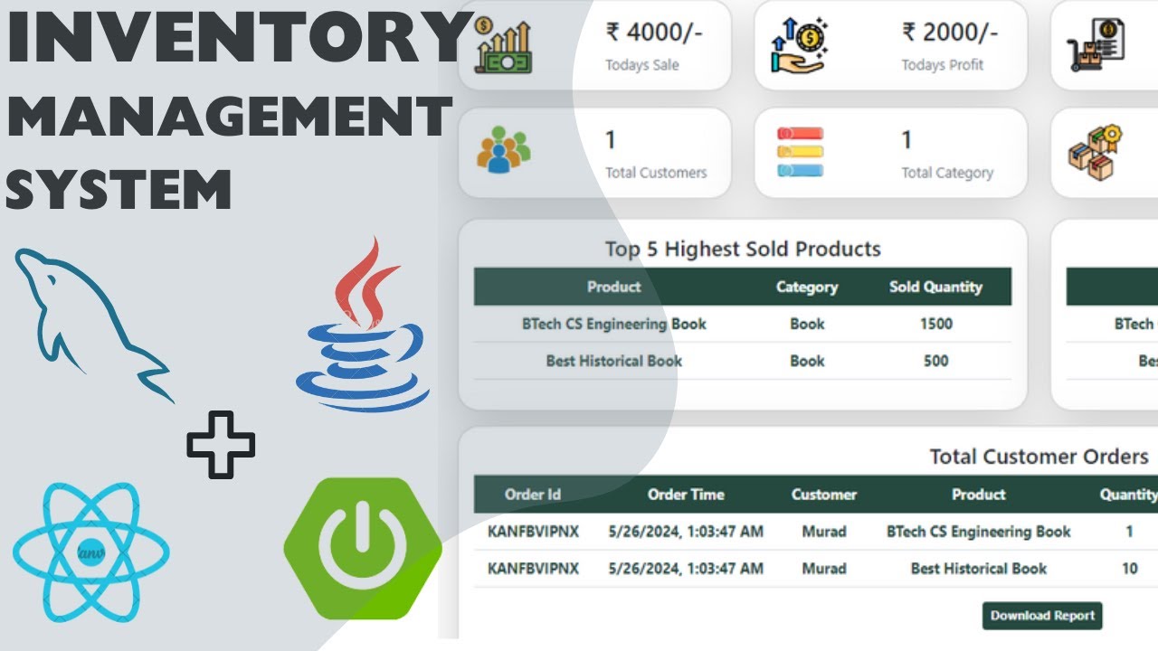 Inventory Management System Project Using Spring Boot And React Js