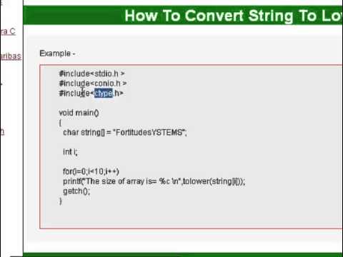 Convert String To Lowercase In C Filotest