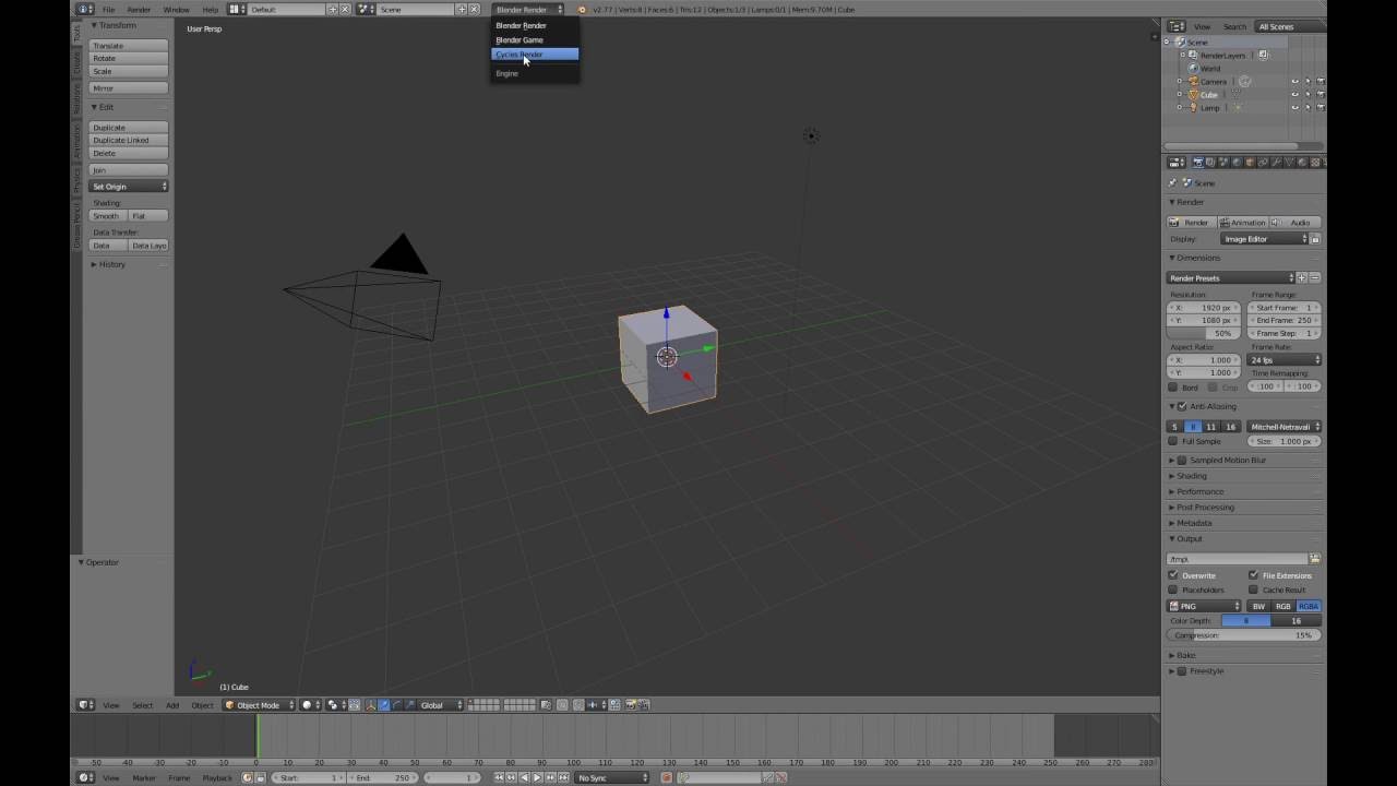 How To Set Blender S Render Engine To Cycles Render By Default