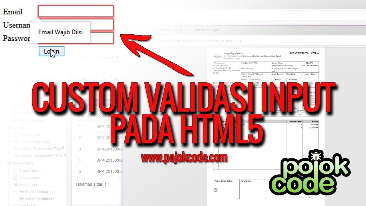 Custom Validasi Input Html 5 Dengan Javascript Youtube