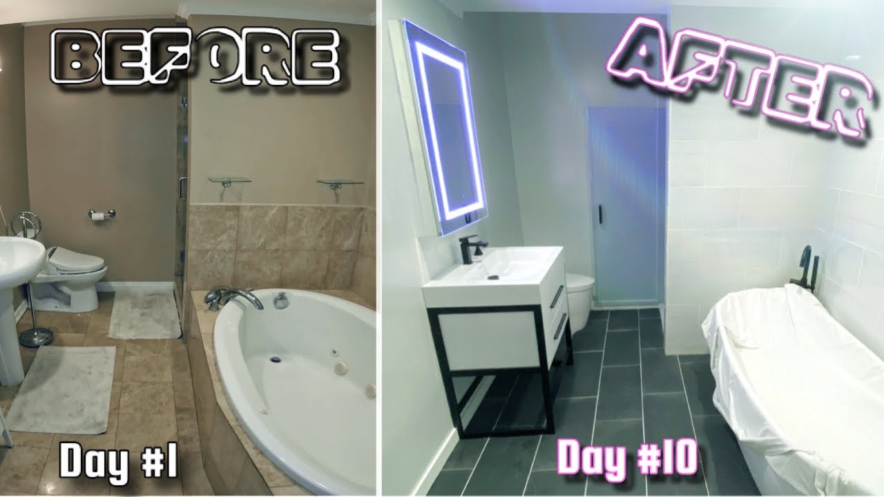 Amazing Master Bathroom Renovation Diy Time Lapse Start To Finish