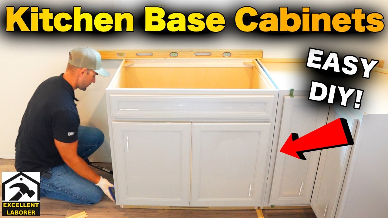How To Install Kitchen Base Cabinets Easy Diy For Beginners Youtube