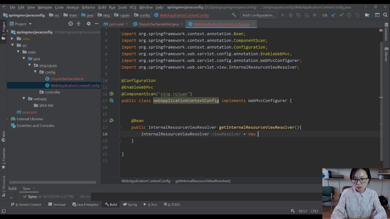 5 Spring Mvc Start Code Java Config Version Step By Step Youtube