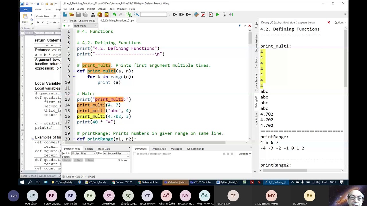 Python 4 Defining Functions Cs101 Youtube