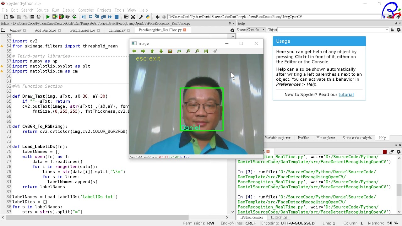 Python Real Time Face Recognition Youtube