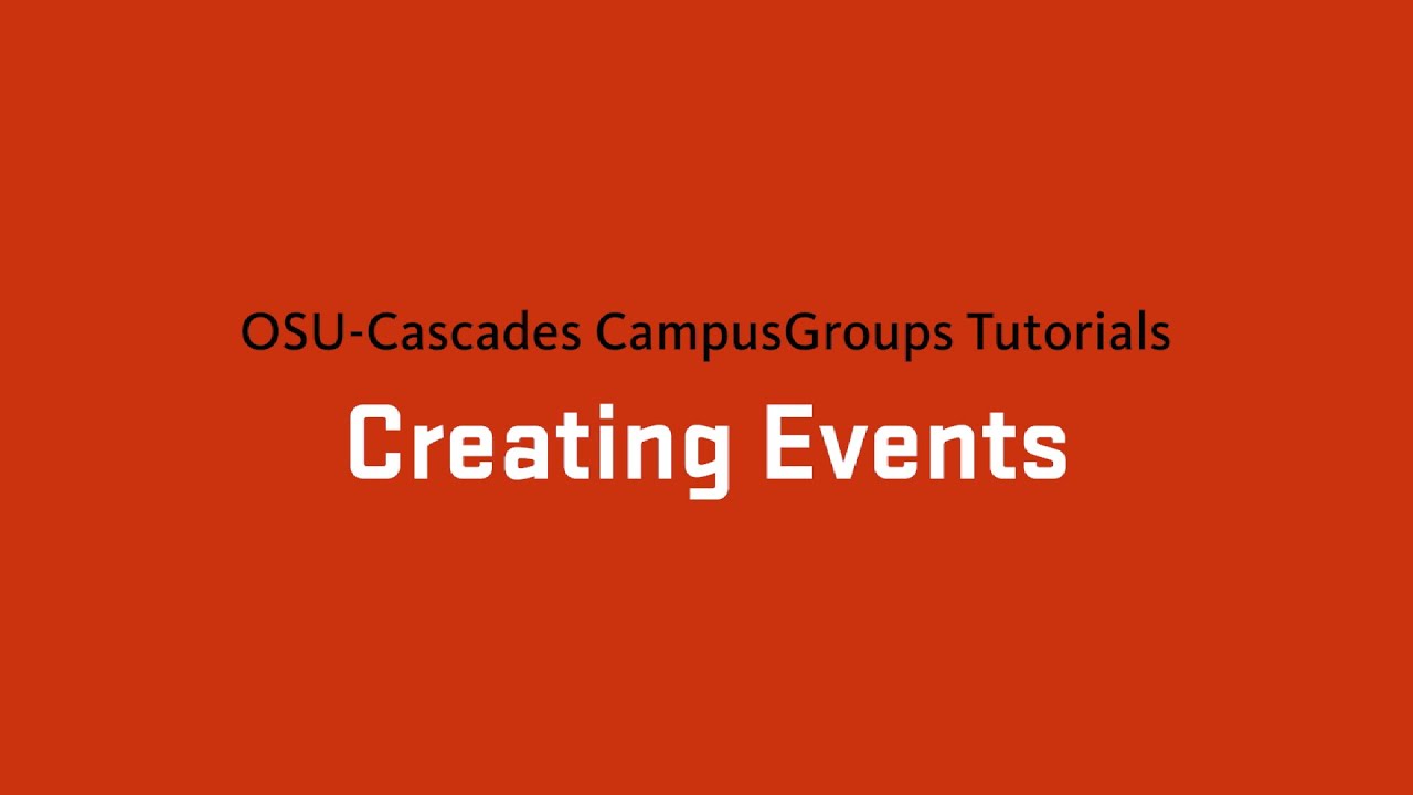Campusgroups Tutorial Creating Events Youtube