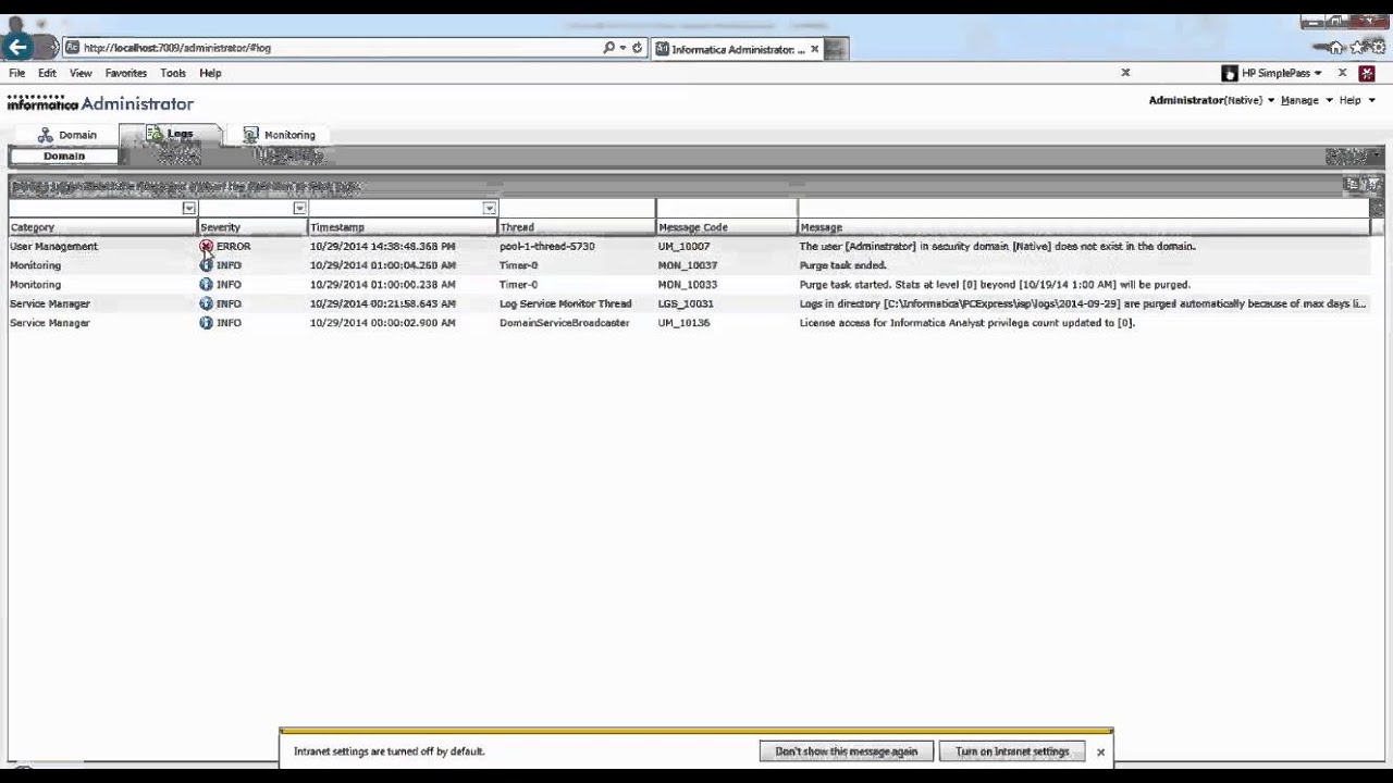 Informatica Powercenter Express Administrator Youtube