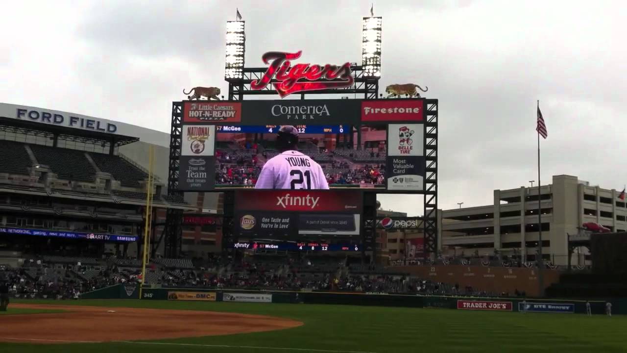 Detroit Tigers New Scoreboard Youtube