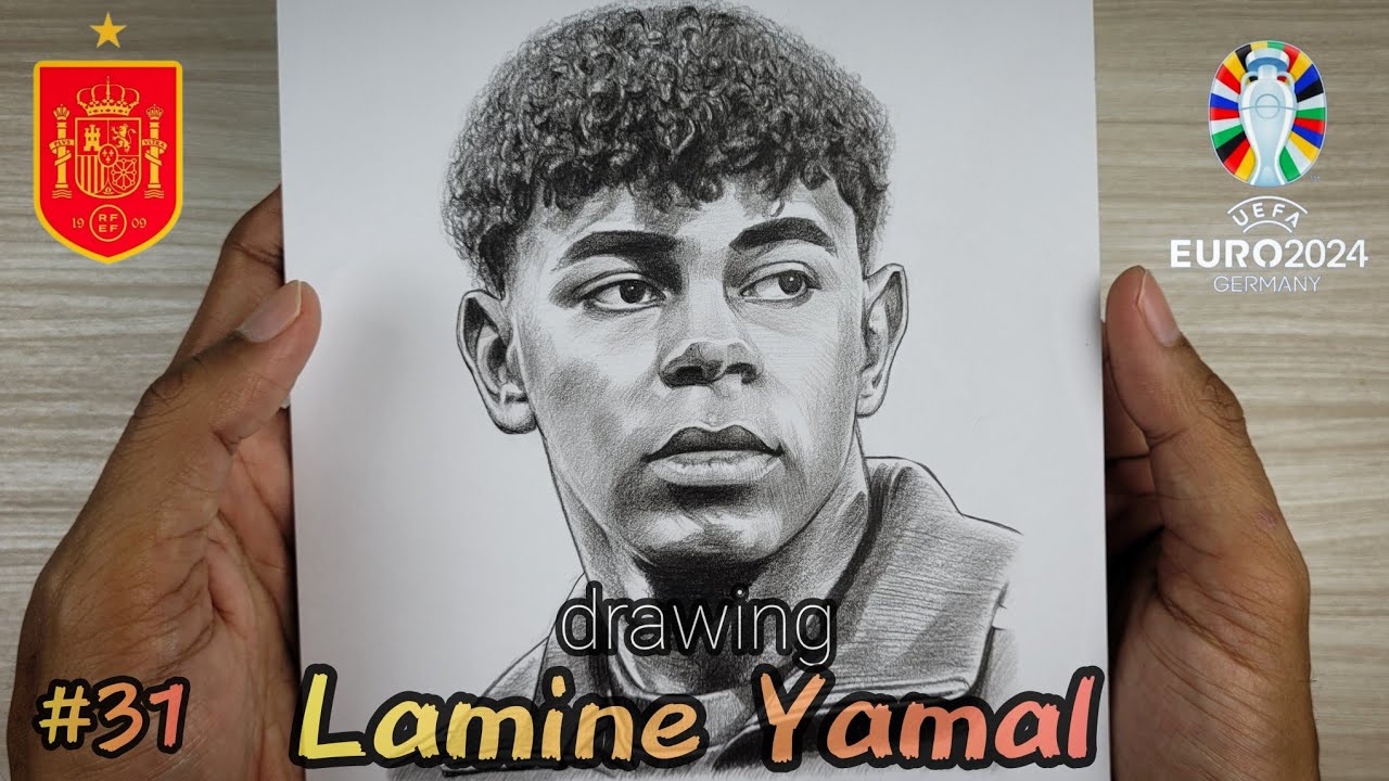 Drawing A Wonder Kid Of Spain Lamine Yamal In Euro 2024 Youtube