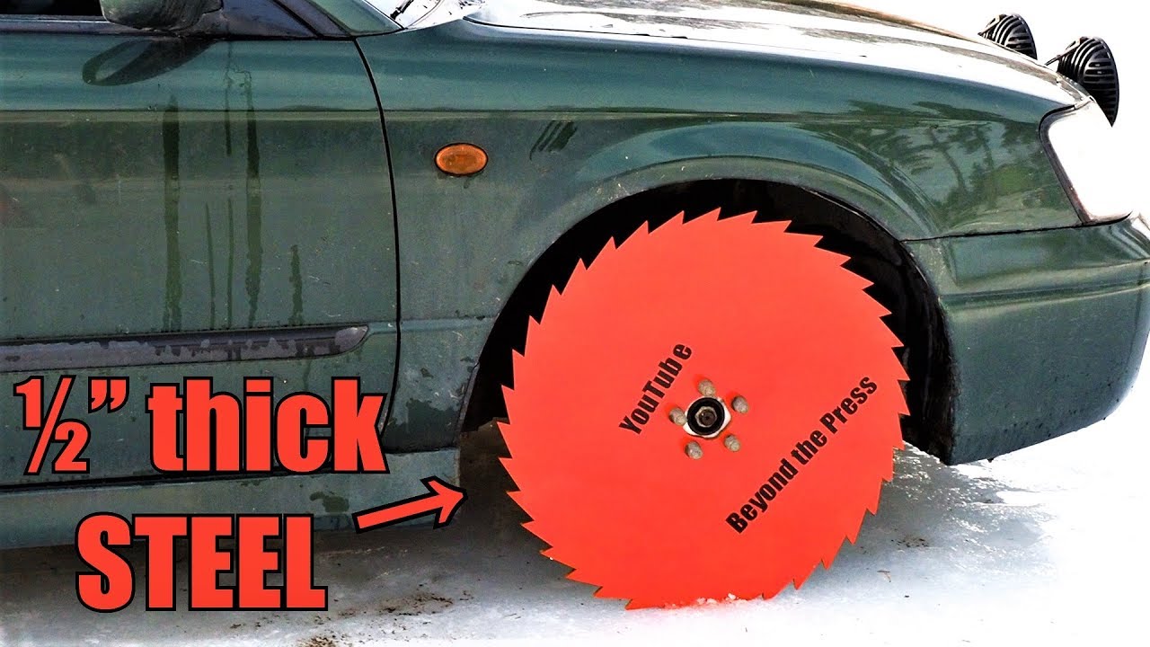 Testing Saw Blade Wheels On Frozen Lake Youtube