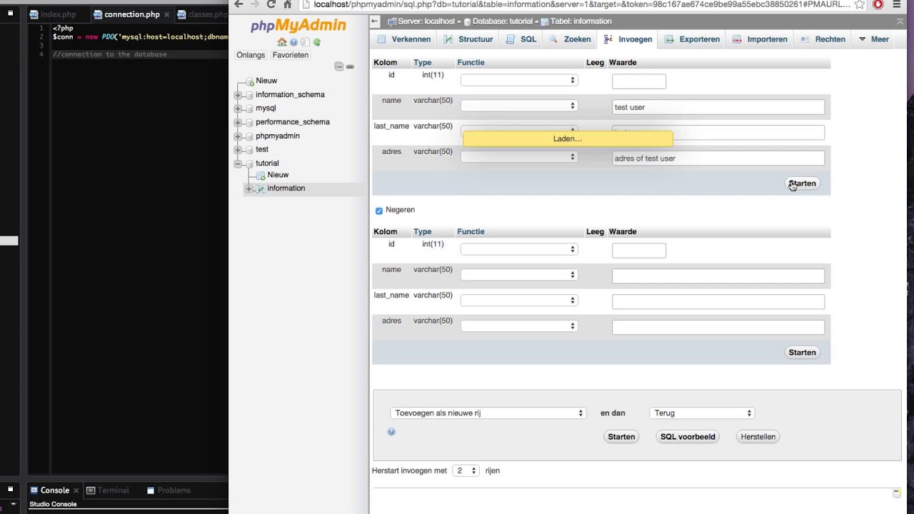 Pdo Php Get Information From The Database Youtube