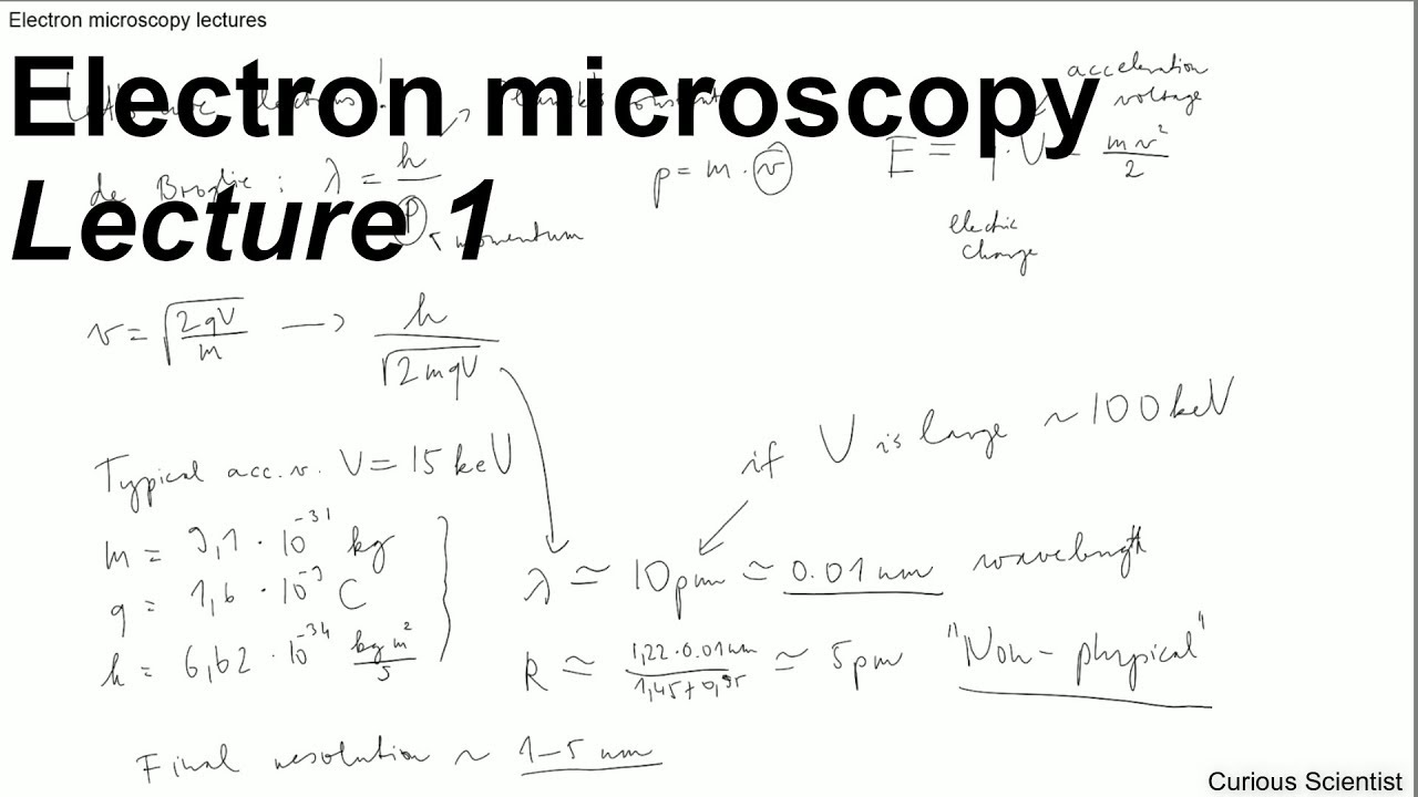 Electron Microscopy Lecture 1 General Introduction Youtube