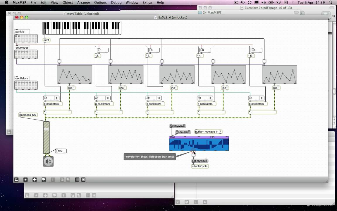 Max Msp Tutorial 05b5 Integrating Wavetables Abstractions 1 Youtube