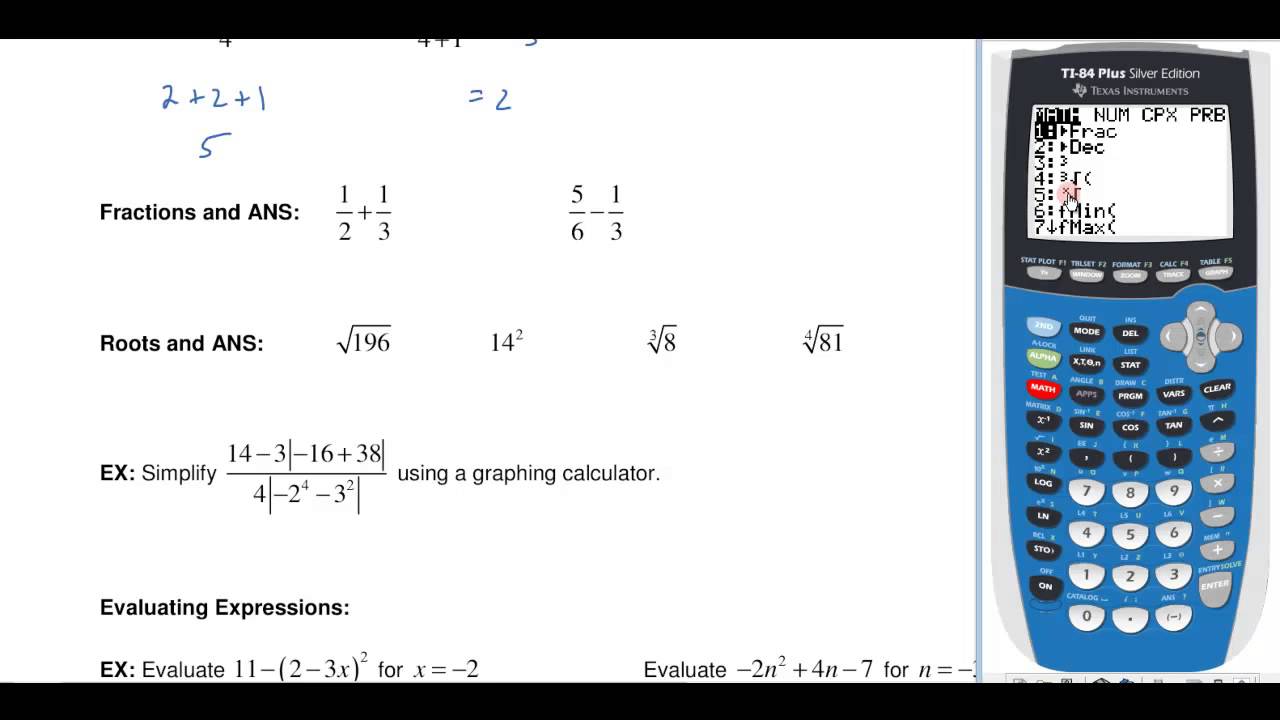 Introduction To The Graphing Calculator Part 1 Basic Operation Youtube