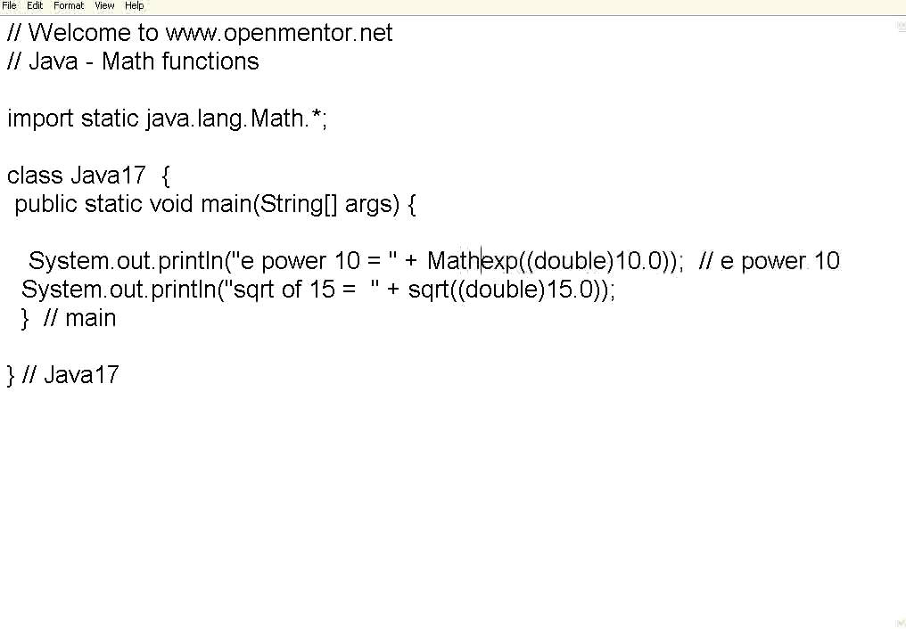 Java Part 17 Math Functions Youtube