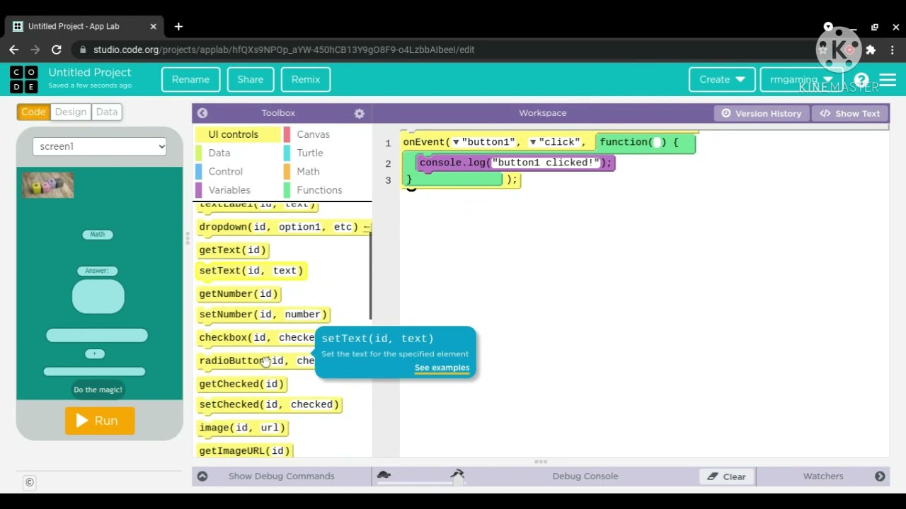 Make A Simple App Code Org Applab Youtube