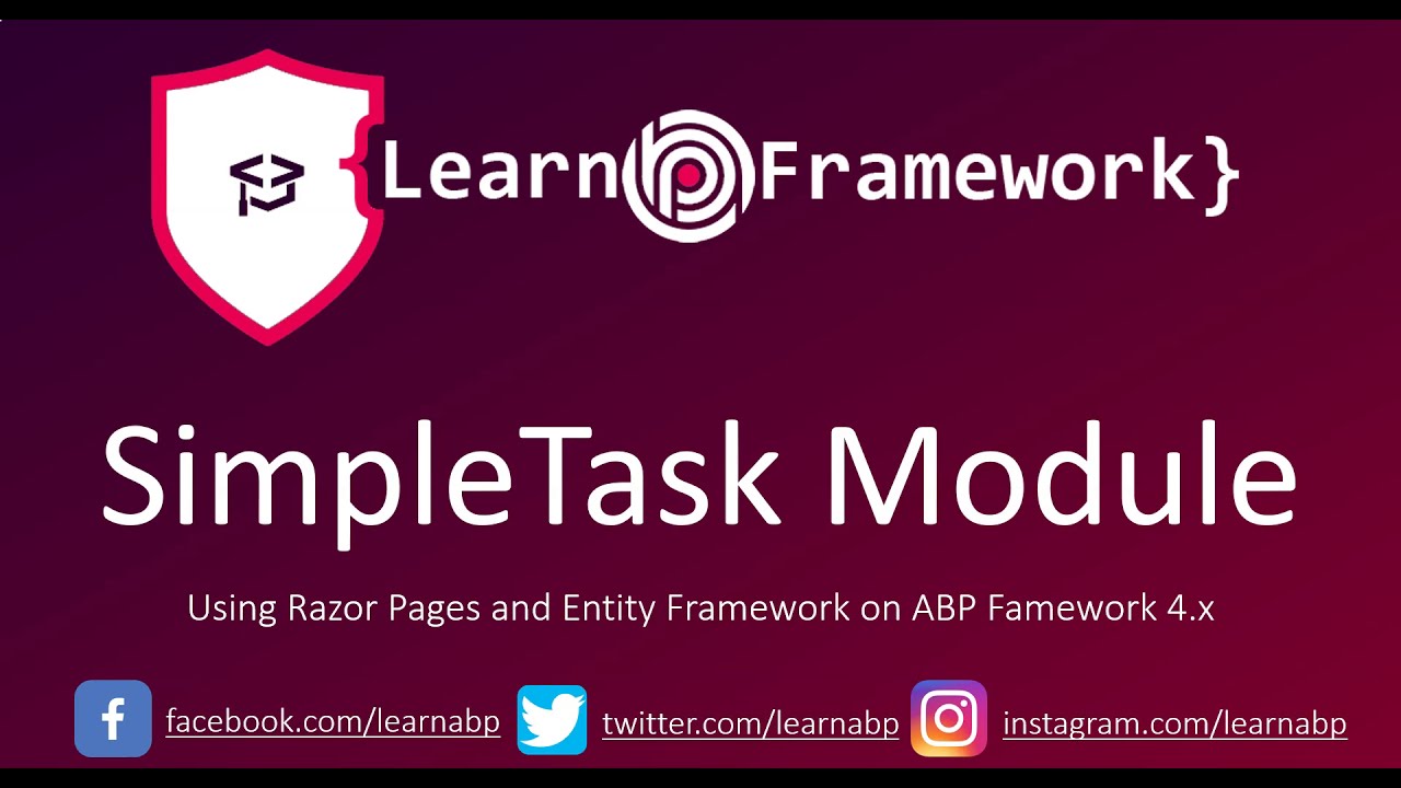 Abp Framework Course Simpletask Module Intro Youtube