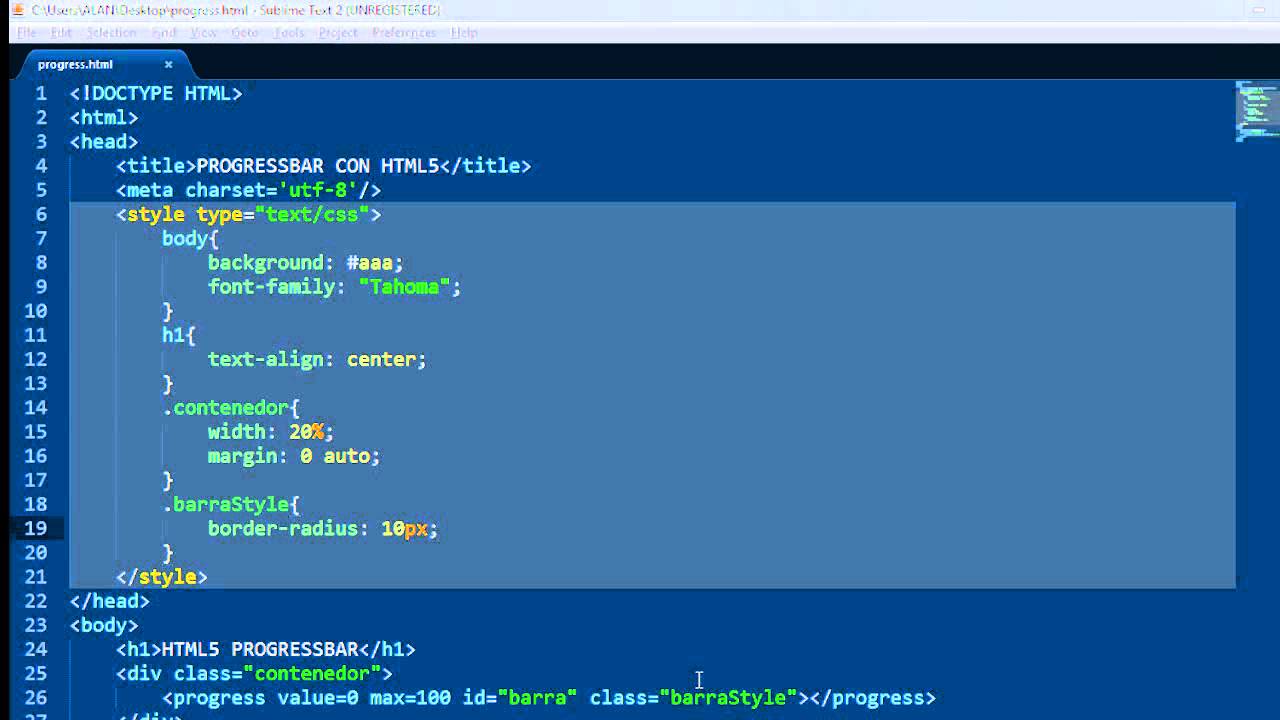 Tutoriales Html5 Elemento Progress Barra De Progreso Youtube