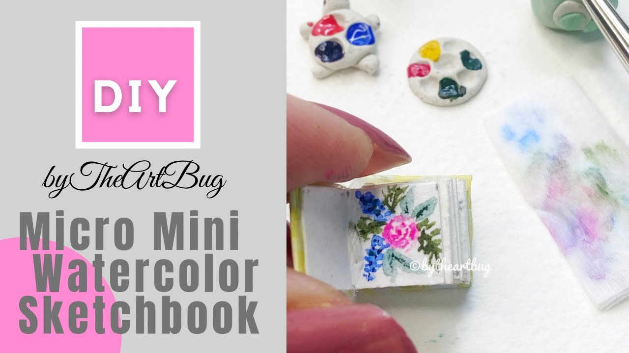 How To Make Micro Miniature Watercolor Sketchbook Youtube
