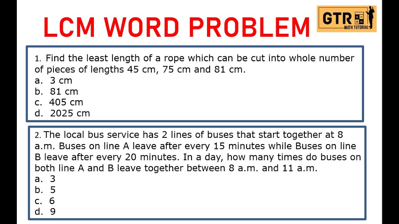 Least Common Multiple Example Problems