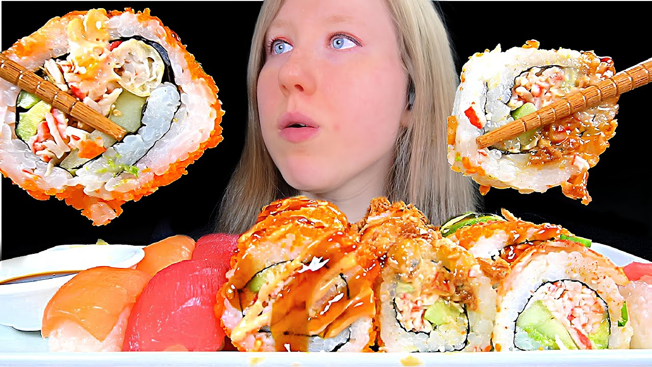 Asmr Sushi Platter Mukbang Eating Sounds Youtube
