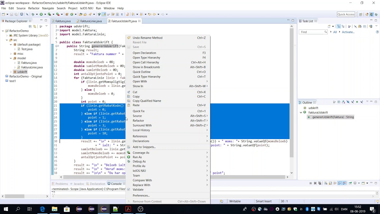 Refactoring In Eclipse Youtube