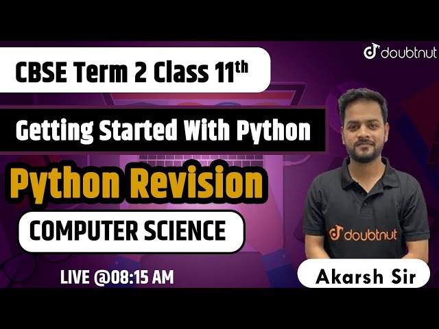 Getting Started With Python Class 11cbse