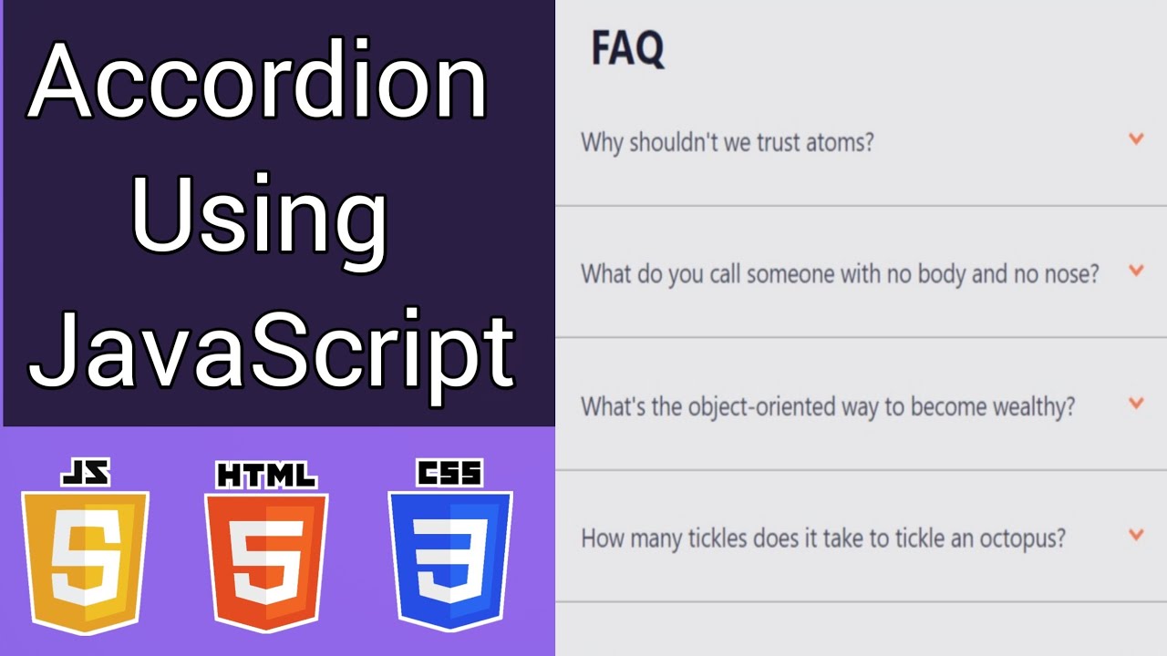 Create A Accordion In 2021 Using Html Css And Javascript Javascript