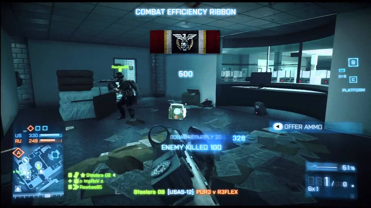 Battlefield 3 25 1 With Usas 12 Frag Rounds Youtube