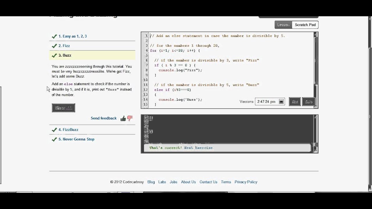 Code Academy Walkthrough Fizzbuzz Youtube